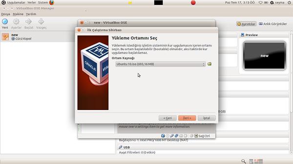 VirtualBox İle OS Kurulumu